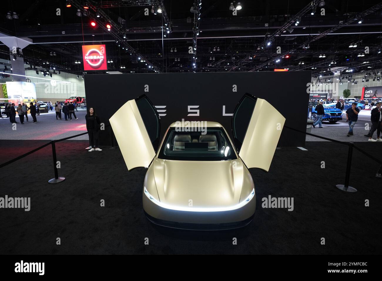 The Tesla Cybercab is displayed at the AutoMobility LA auto show in Los ...
