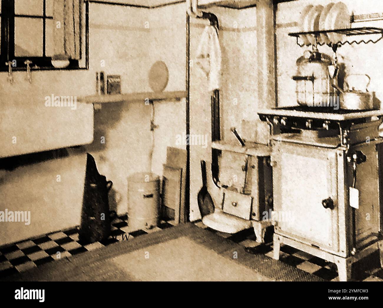 Home life in the 1940's in Britain. A typical 'Modern' British hone ...