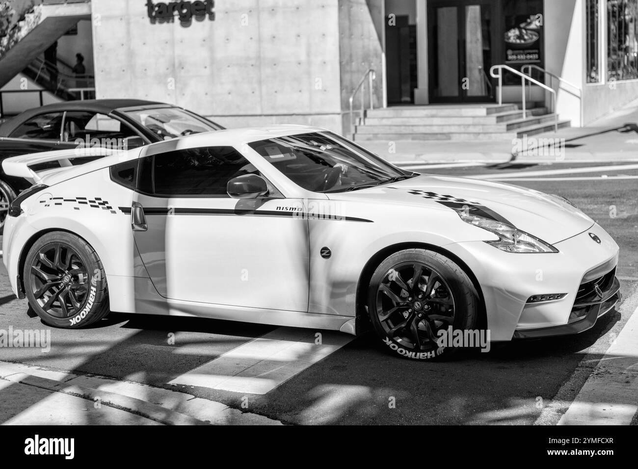 Miami Beach, Florida USA - April 13, 2021: white nissan nismo, side ...