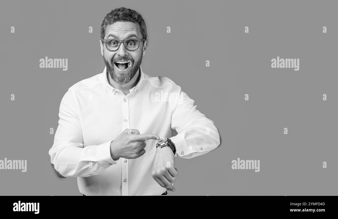 Handsome man checking time Black and White Stock Photos & Images - Alamy