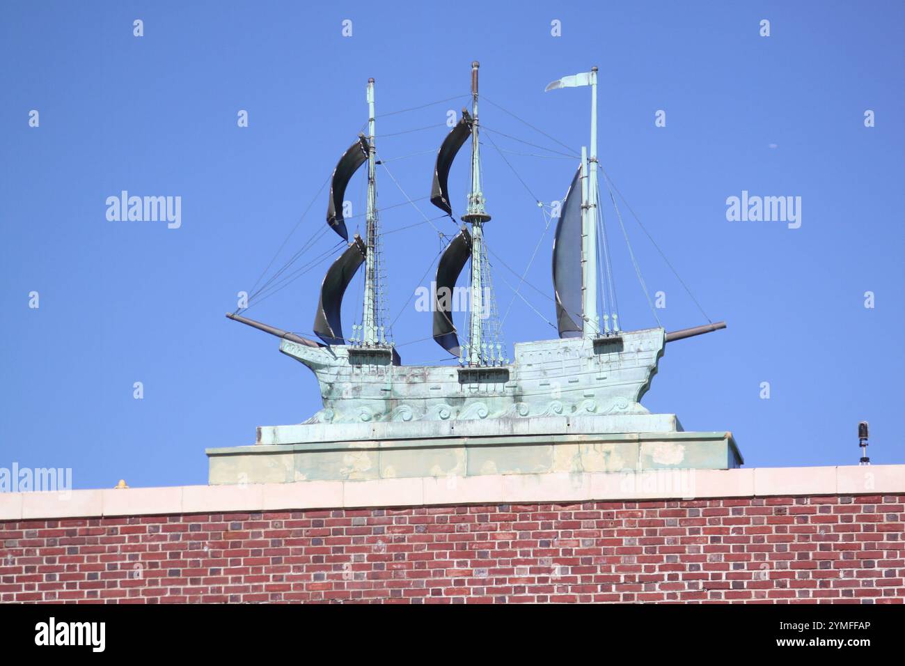 Asbury par nj convention center bronze sailing ship ornamental hi-res ...