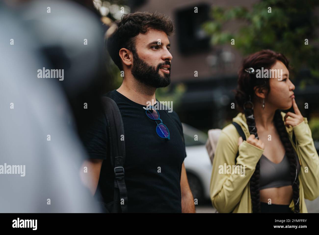 Students and professor engaging in outdoor learning activity Stock ...