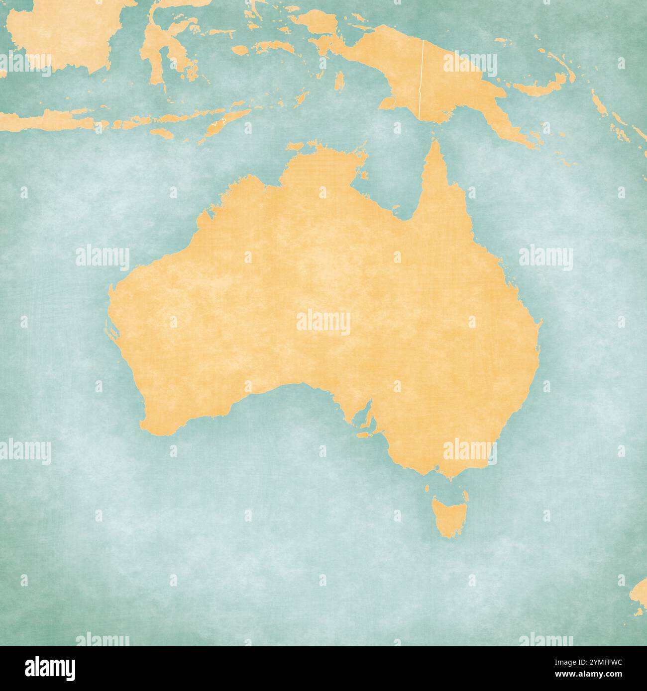 Blank map of Australia in soft grunge and vintage style, like old paper ...