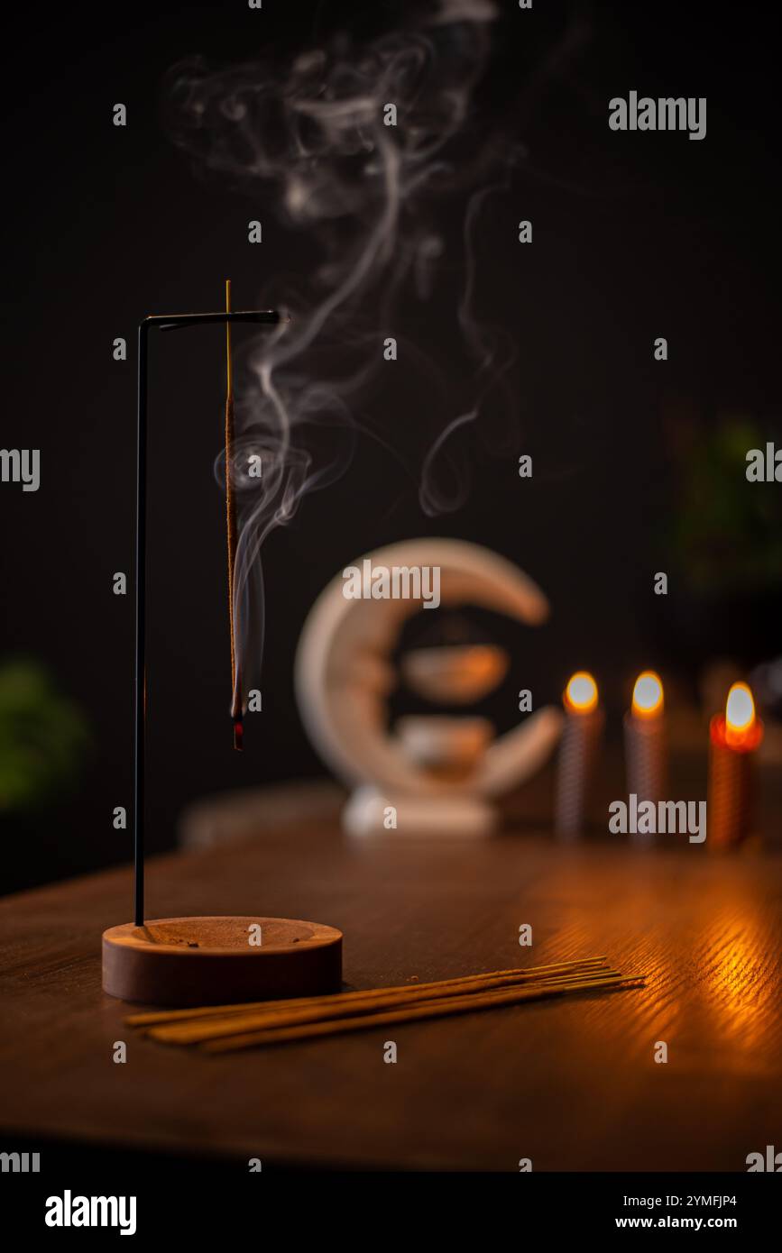 Incense stick burning generating aromatic hi-res stock photography and ...