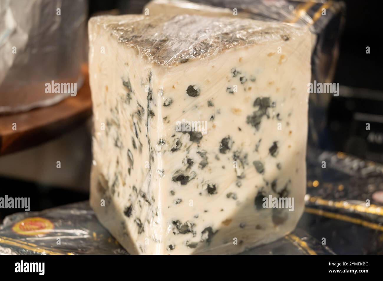 Cheese collection, English cow milk semi-soft, crumbly old stilton blue ...