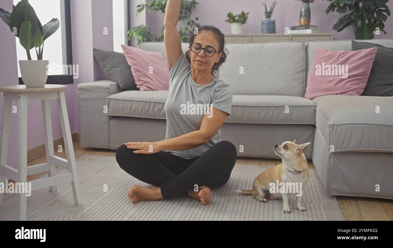 Middle aged woman stretches chihuahua hi-res stock photography and images - Alamy