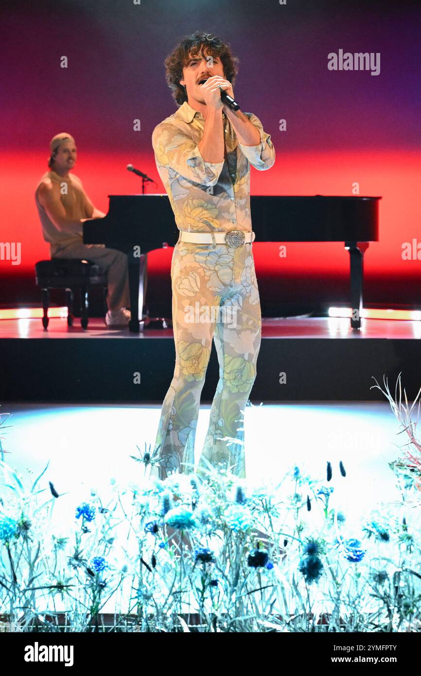 EDITORIAL USE ONLY Benson Boone during filming for the Graham Norton ...