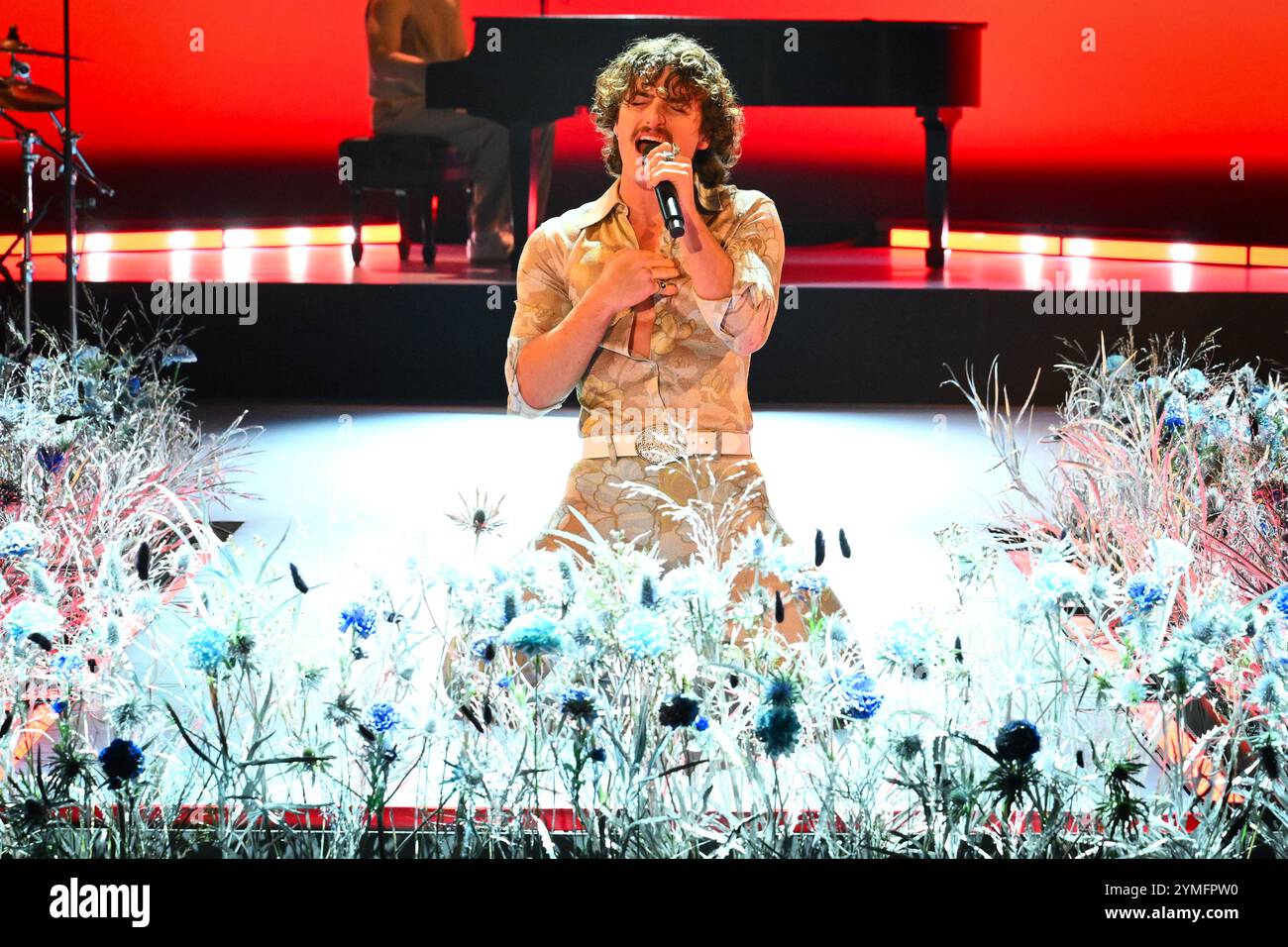 EDITORIAL USE ONLY Benson Boone during filming for the Graham Norton ...