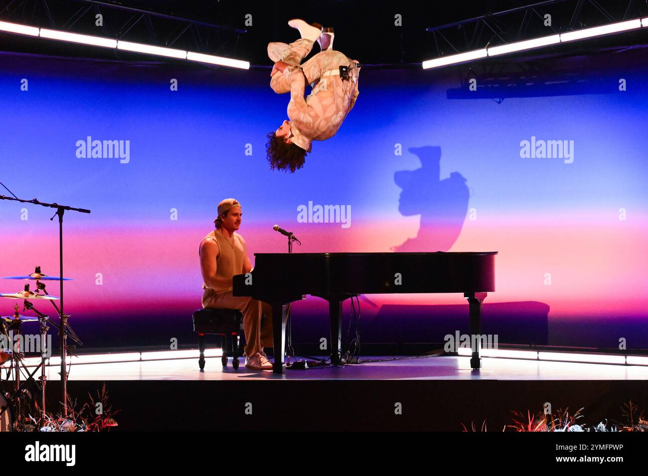 EDITORIAL USE ONLY Benson Boone during filming for the Graham Norton ...