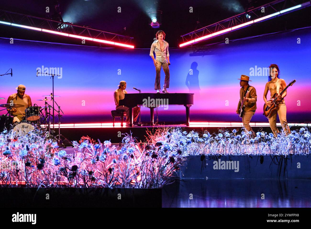 EDITORIAL USE ONLY Benson Boone during filming for the Graham Norton ...