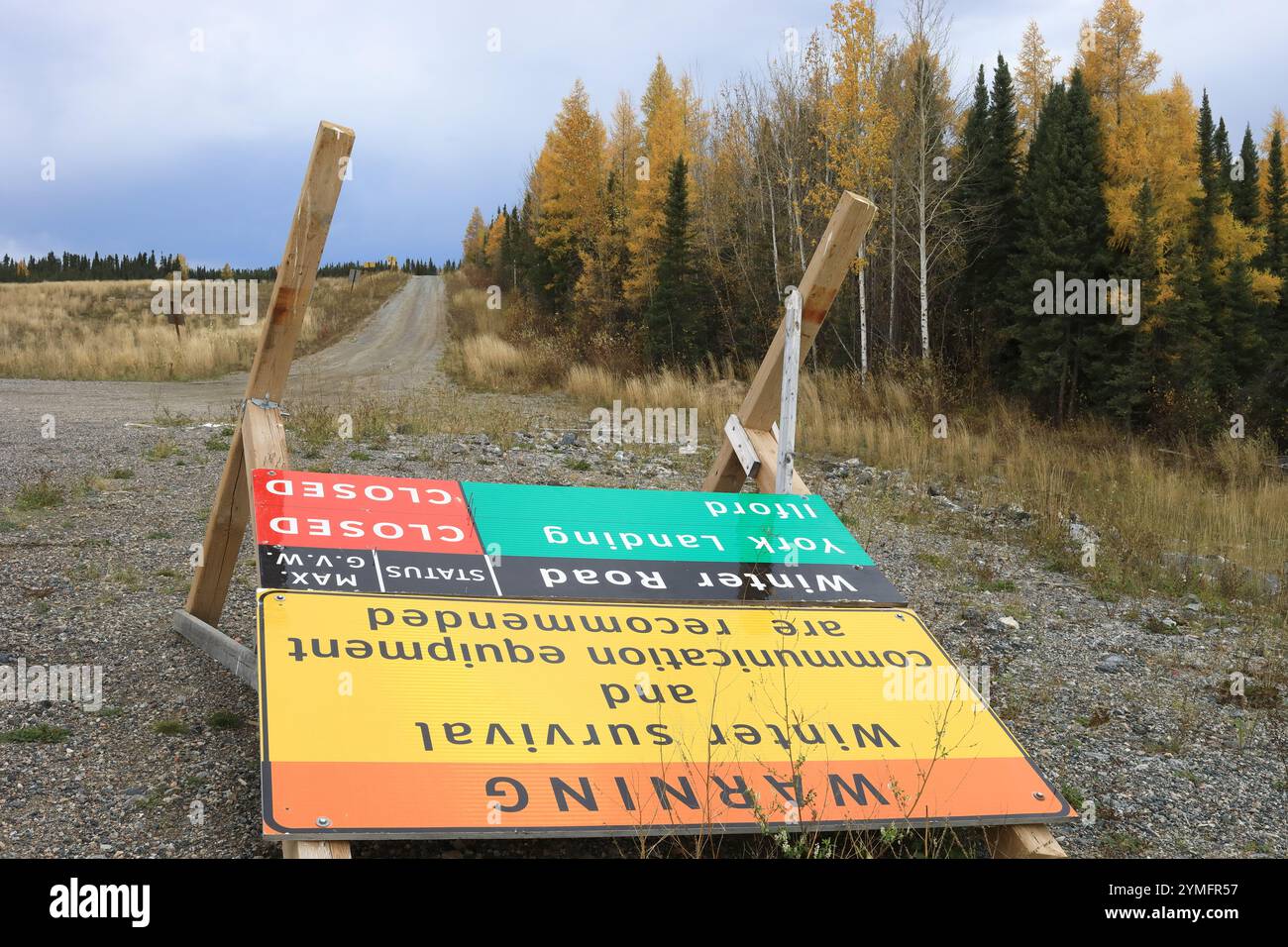 Ice road signs Stock Photo - Alamy
