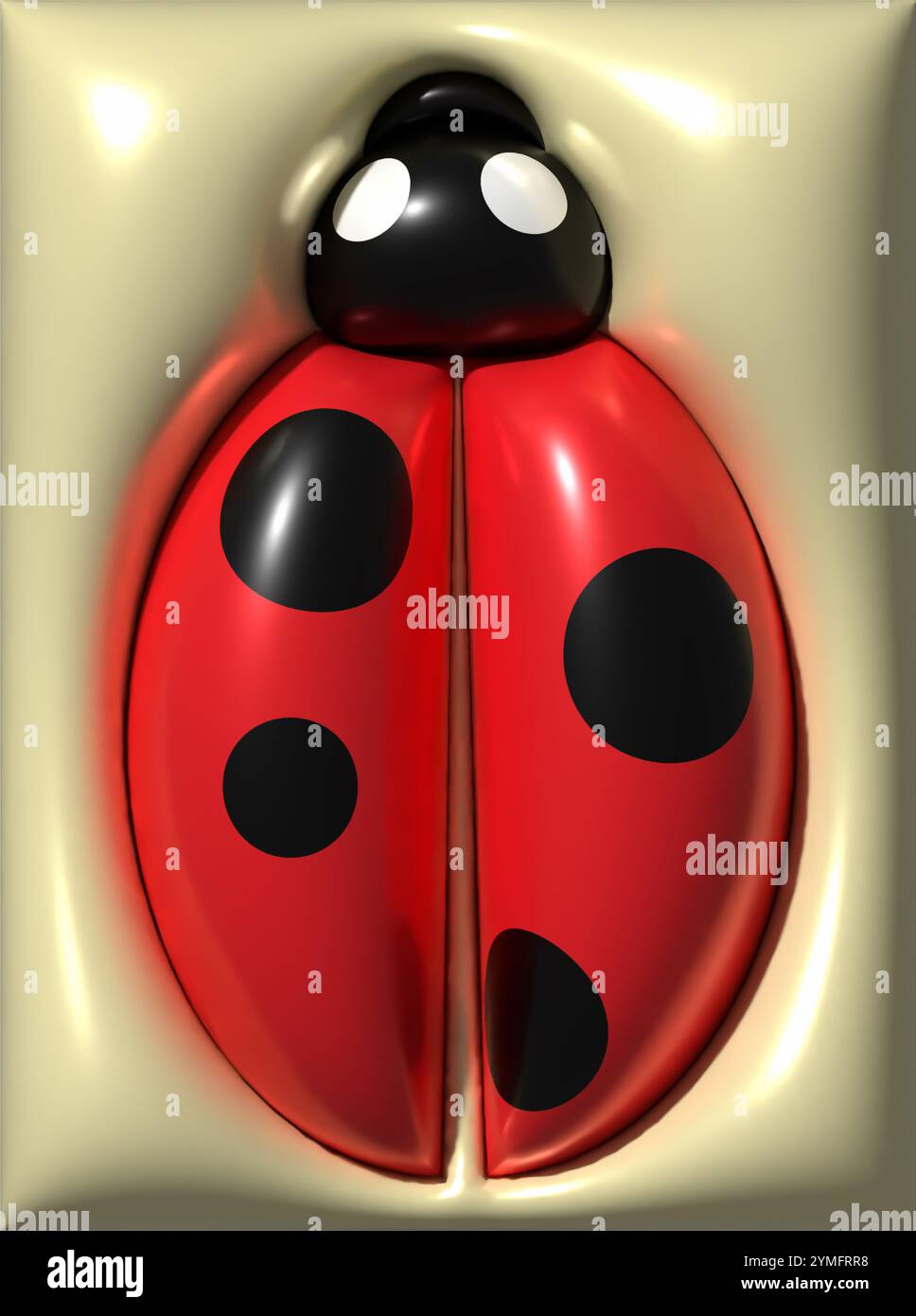 Ladybug on beige background, 3D rendering illustration Stock Photo - Alamy