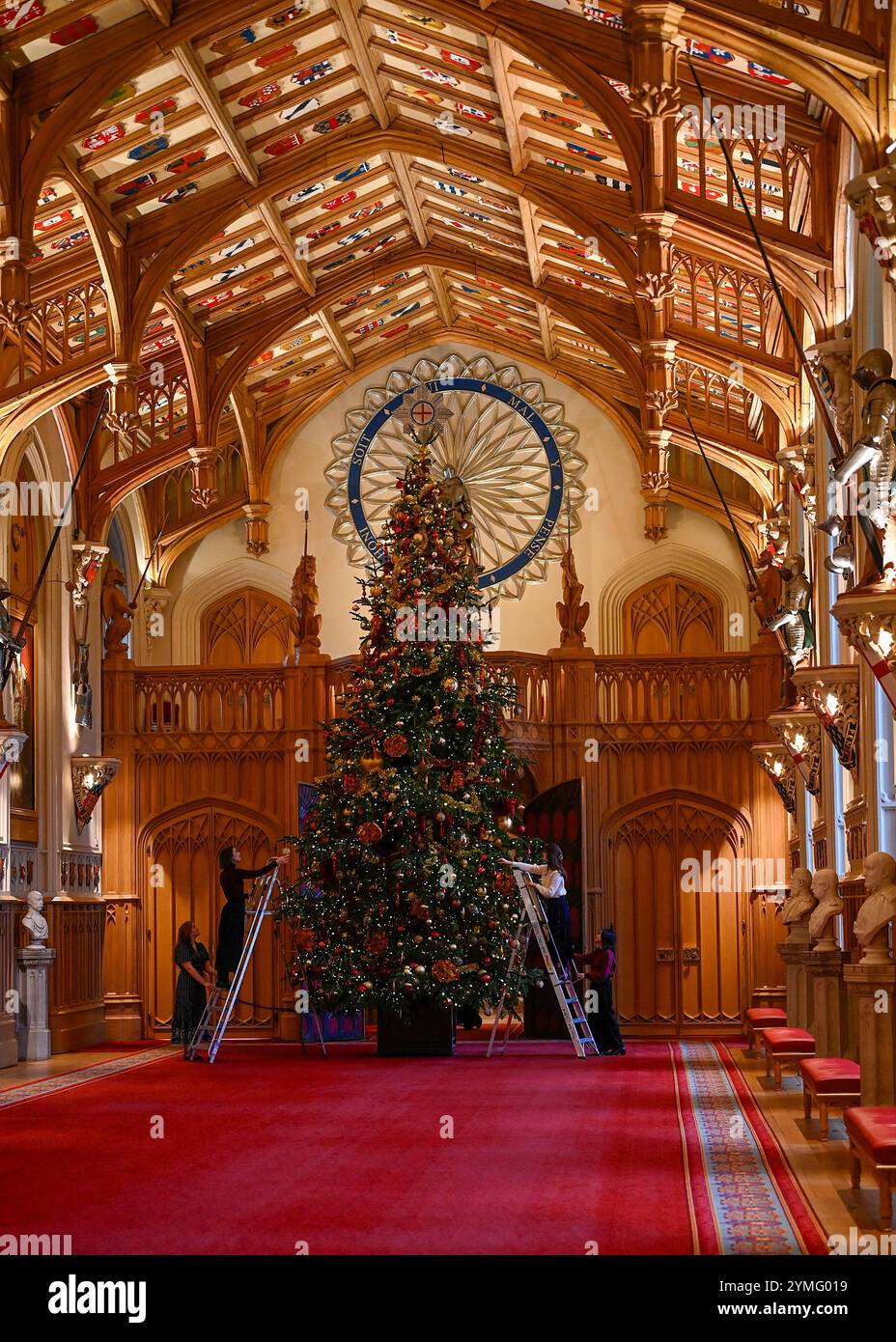 Windsor Castle, UK 21 Nov 2024. Magnificent Christmas displays greet ...