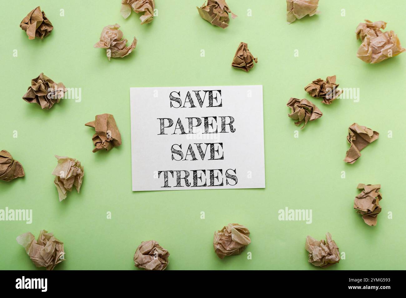 Save paper save trees message hi-res stock photography and images - Alamy