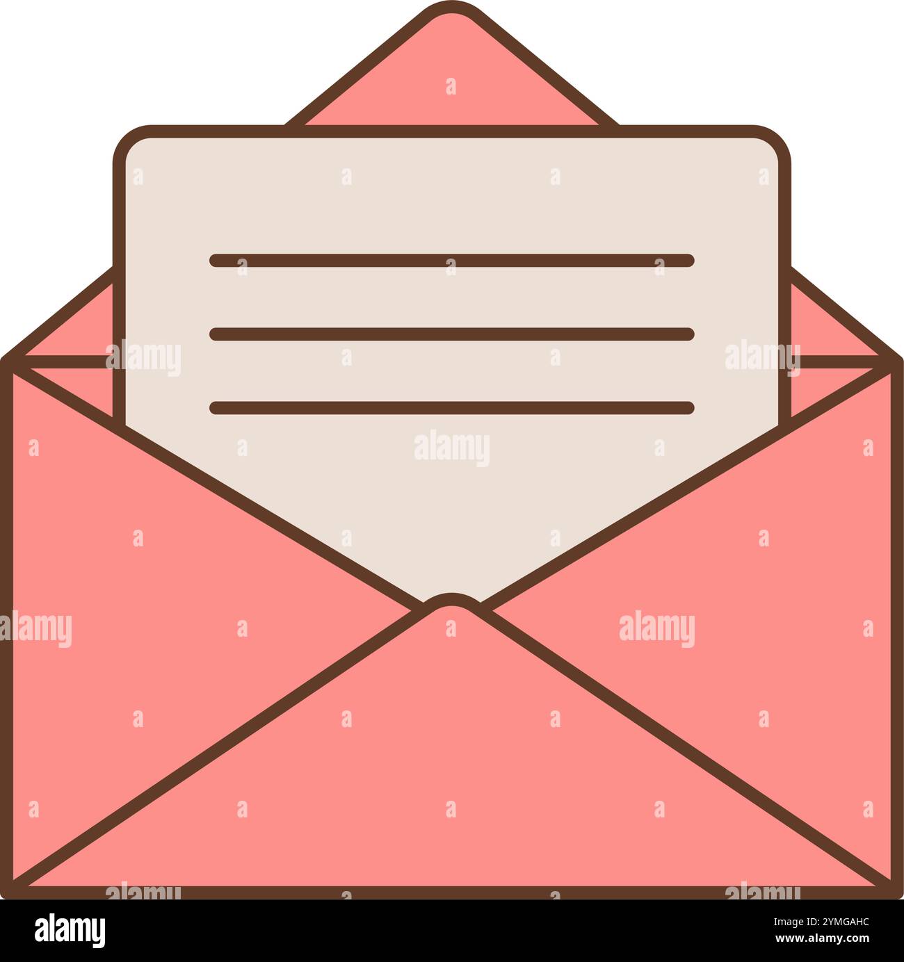envelope mail open with letter Stock Vector Image & Art - Alamy
