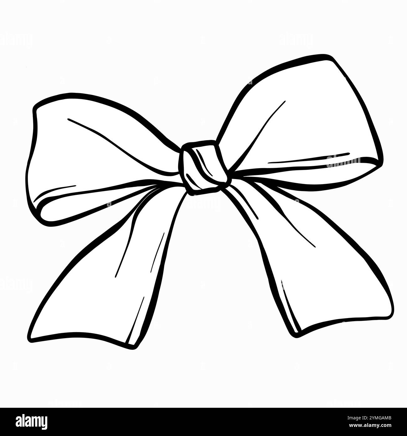 Sketched ribbon bow. Vector Graphic outline illustration tied satin bow ...