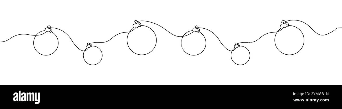 One line Decorative balls icon vector background. Christmas balls icon ...
