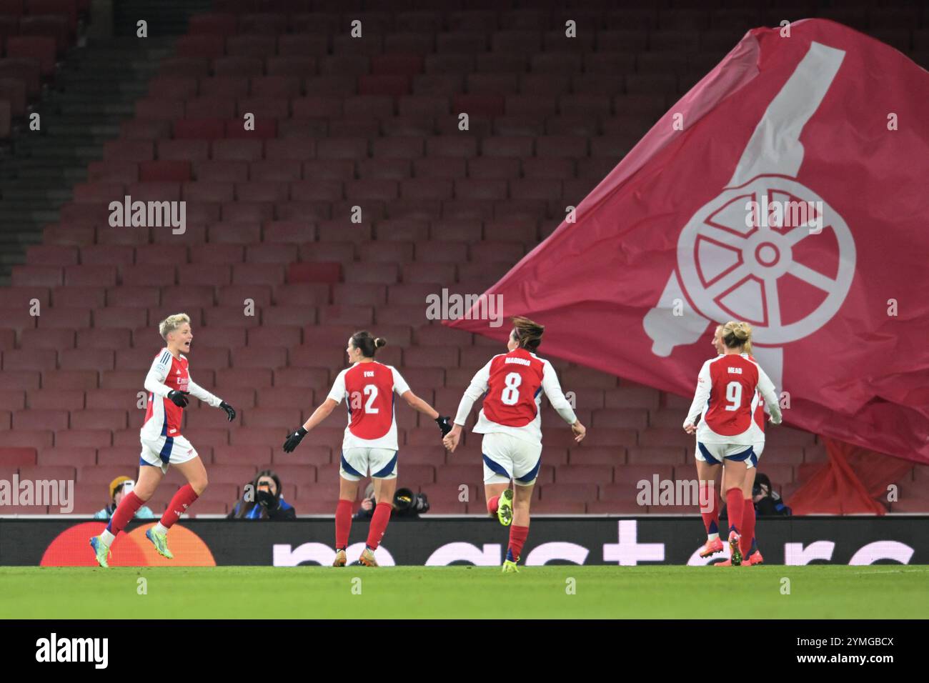 Lina Hurtig of Arsenal Women celebrates scoring in the 89th minute ...