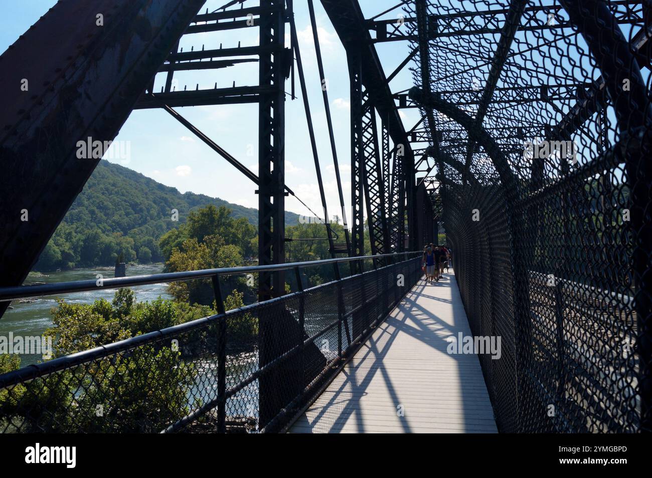 Walkway of the steel truss bridge of old Winchester and Potomac ...