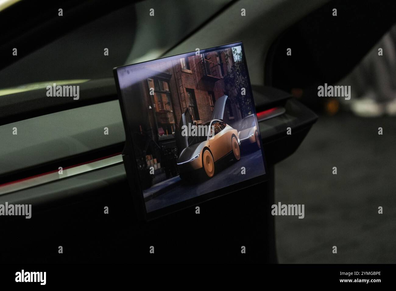 The interior of the Tesla Cybercab is shown at the AutoMobility LA auto ...