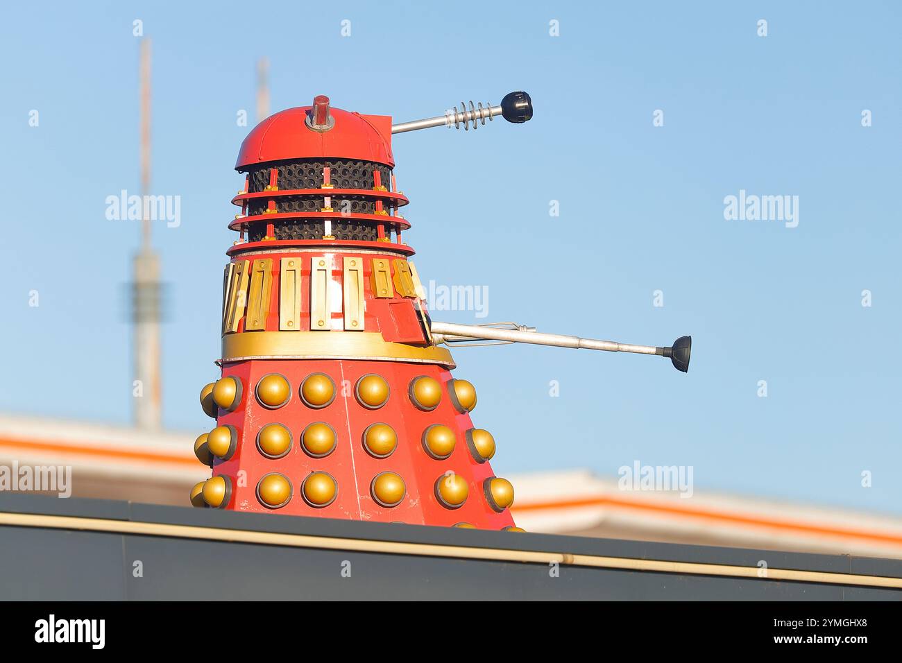 One of many Dr Who Dalek prop replicas on display at the space themed ...