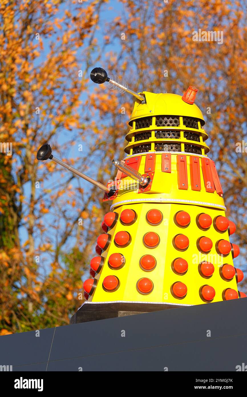 One of many Dr Who Dalek prop replicas on display at the space themed ...