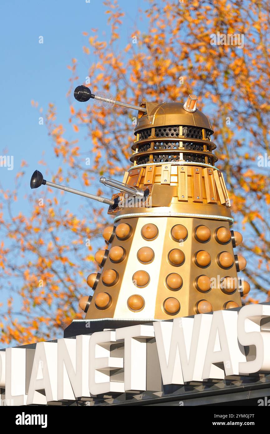 One of many Dr Who Dalek prop replicas on display at the space themed ...