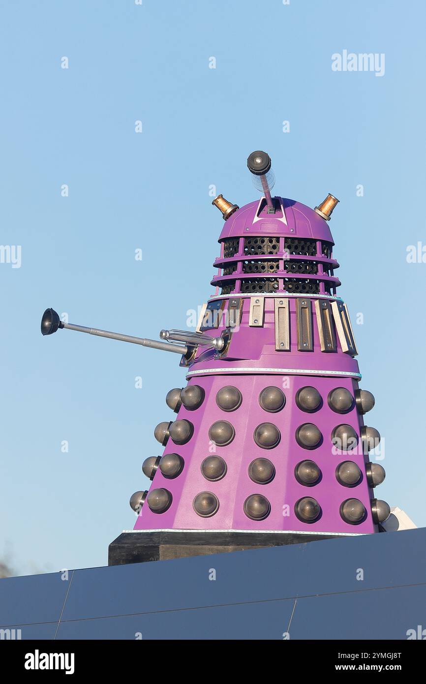 One of many Dr Who Dalek prop replicas on display at the space themed ...