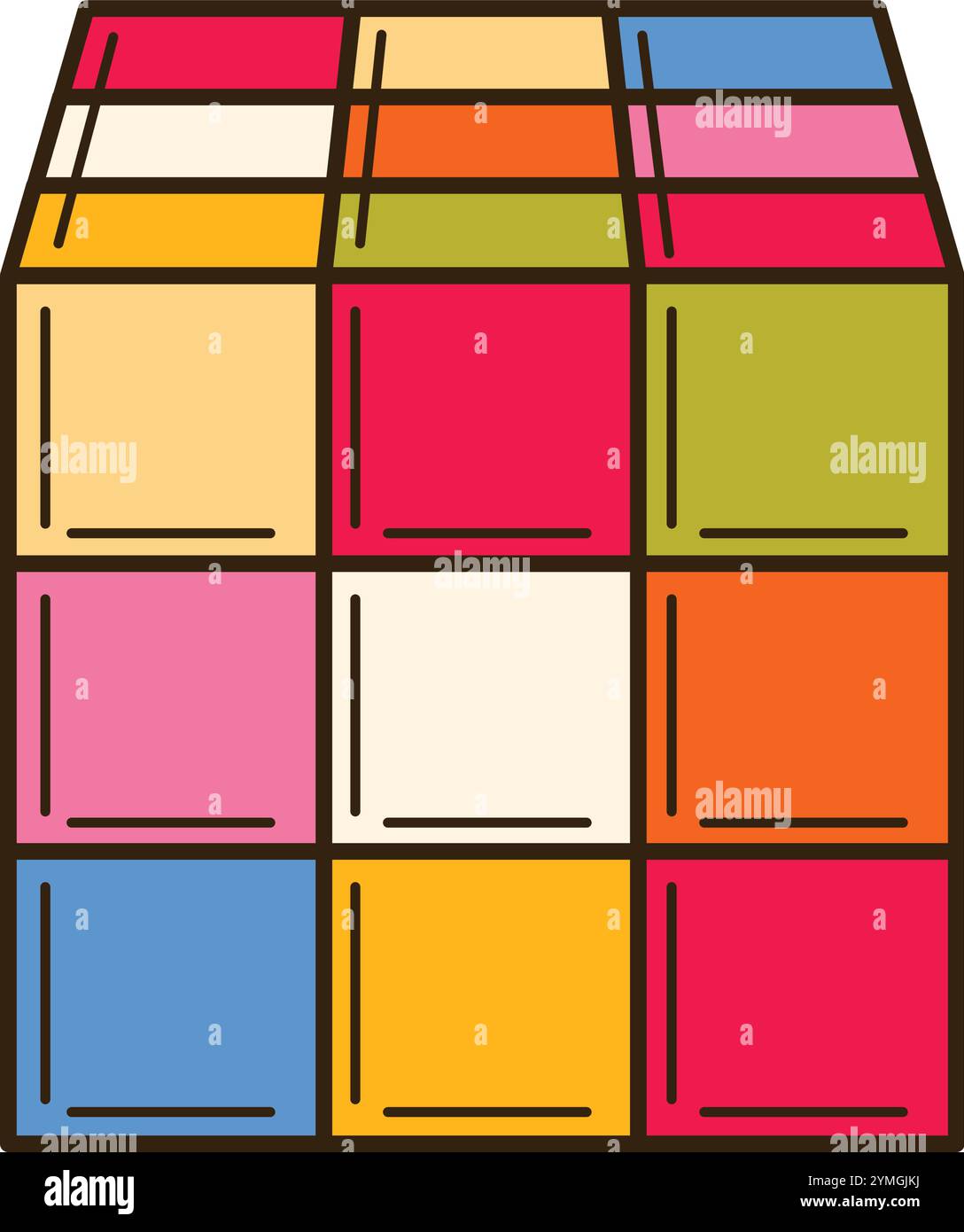 funny cube vintage aesthetic Stock Vector Image & Art - Alamy