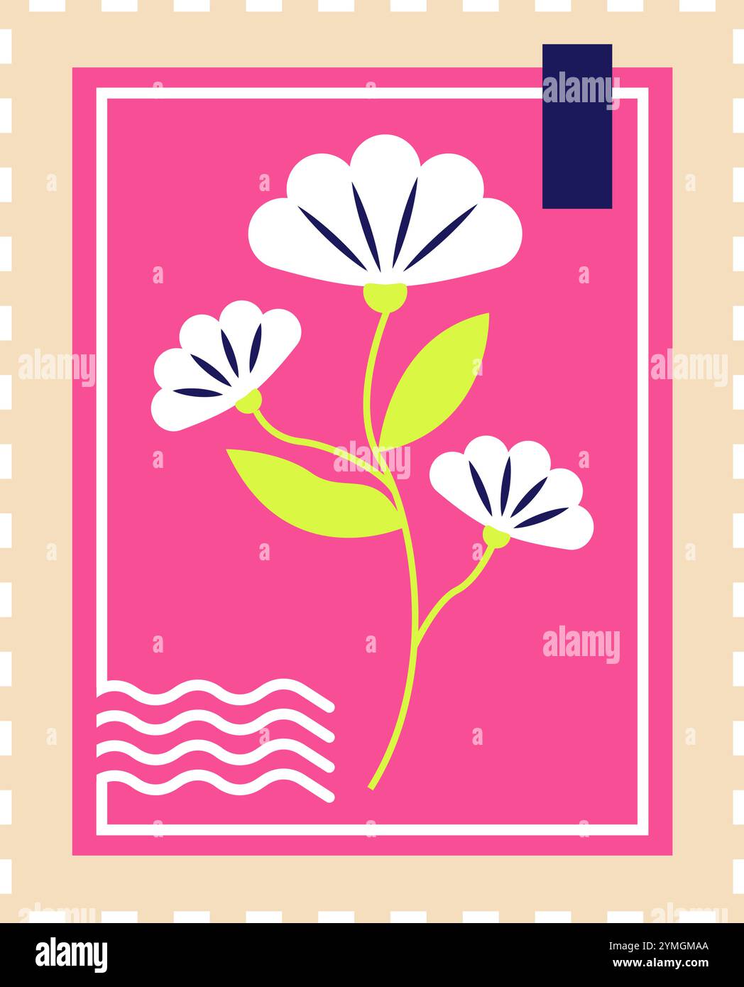 floral postage stamp Stock Vector Image & Art - Alamy