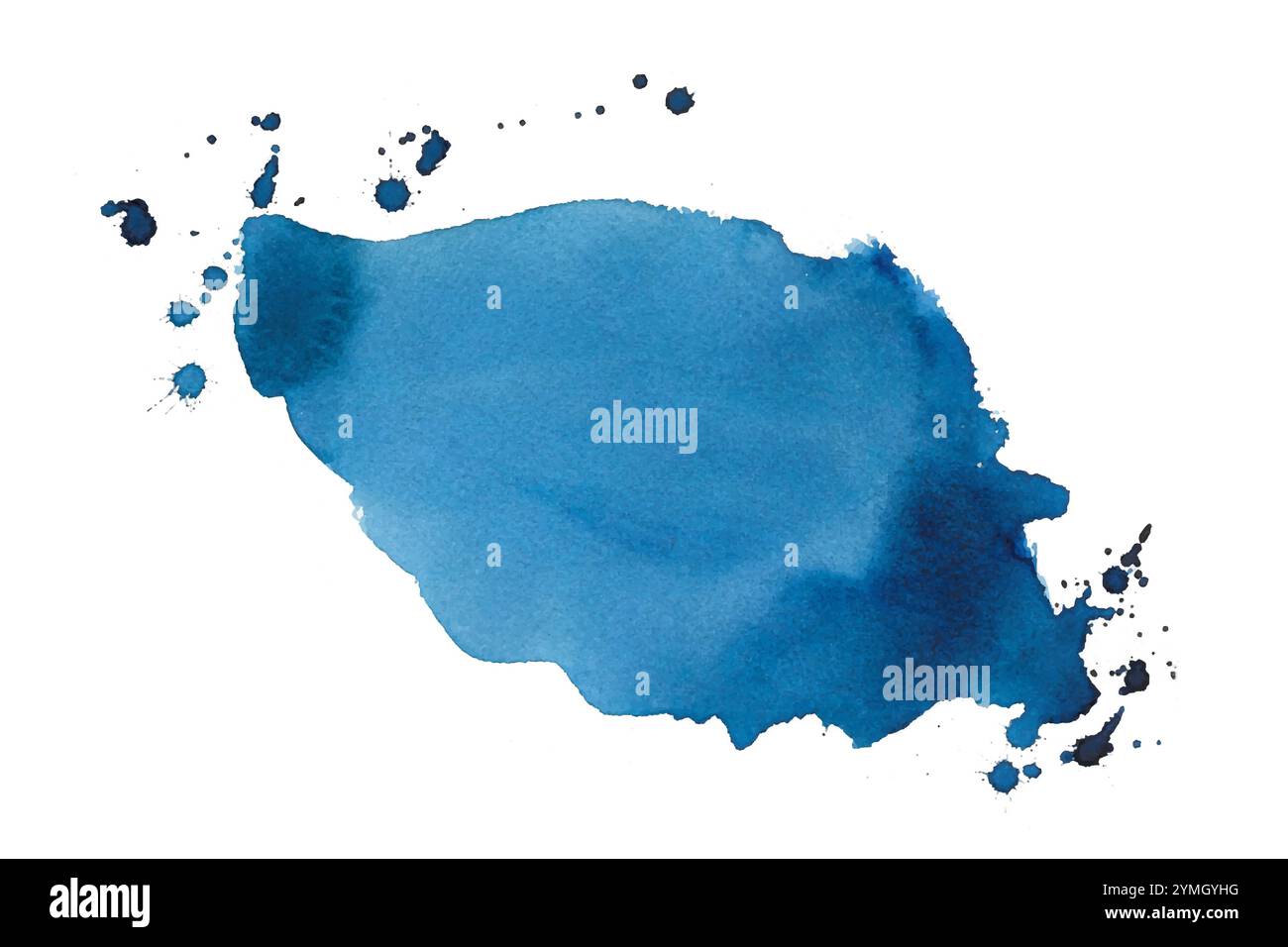 hand painted blue color stain texture backdrop design vector Stock ...