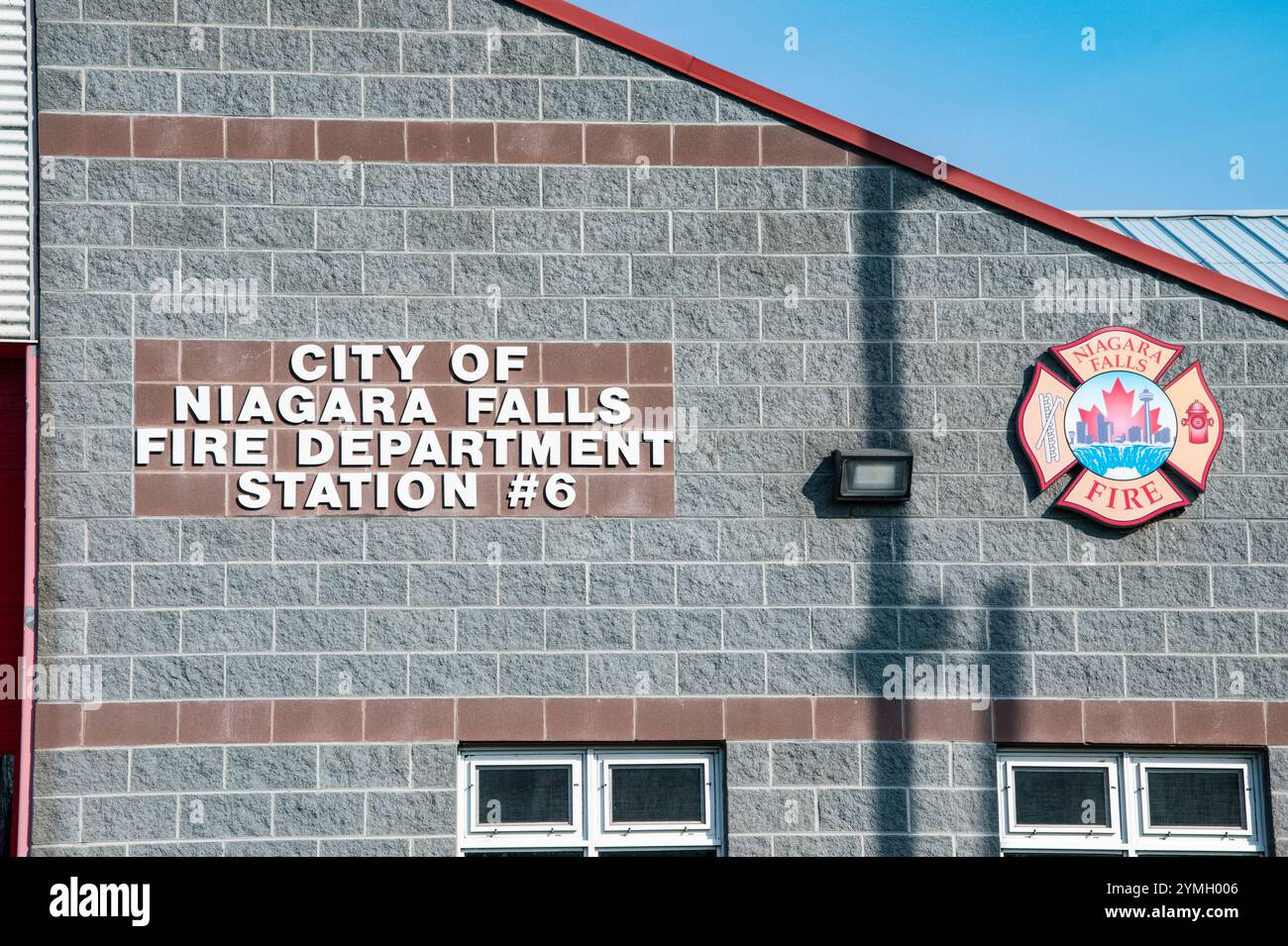 Fire department station 6 sign on the building on Schisler Road in ...