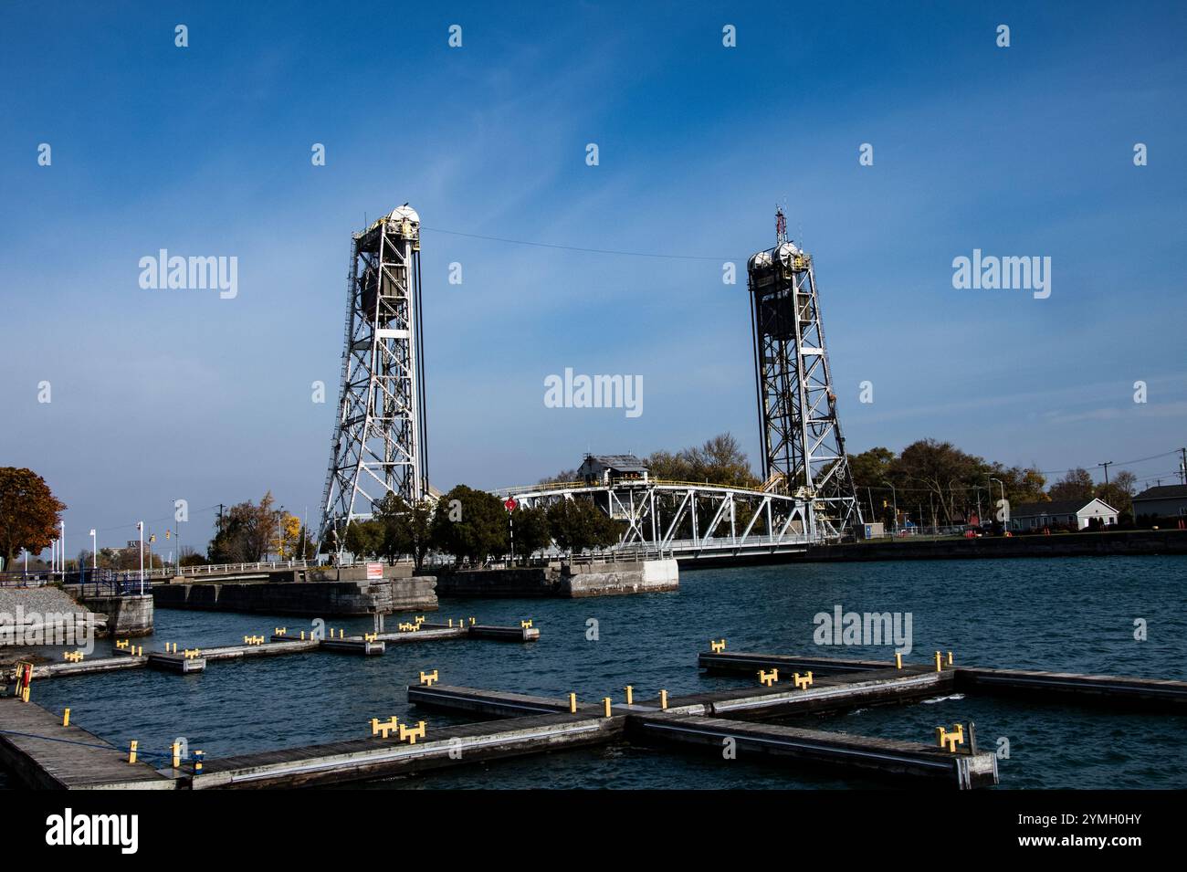 Clarence Street lift bridge at Port Promenade in Port Colborne, Ontario ...