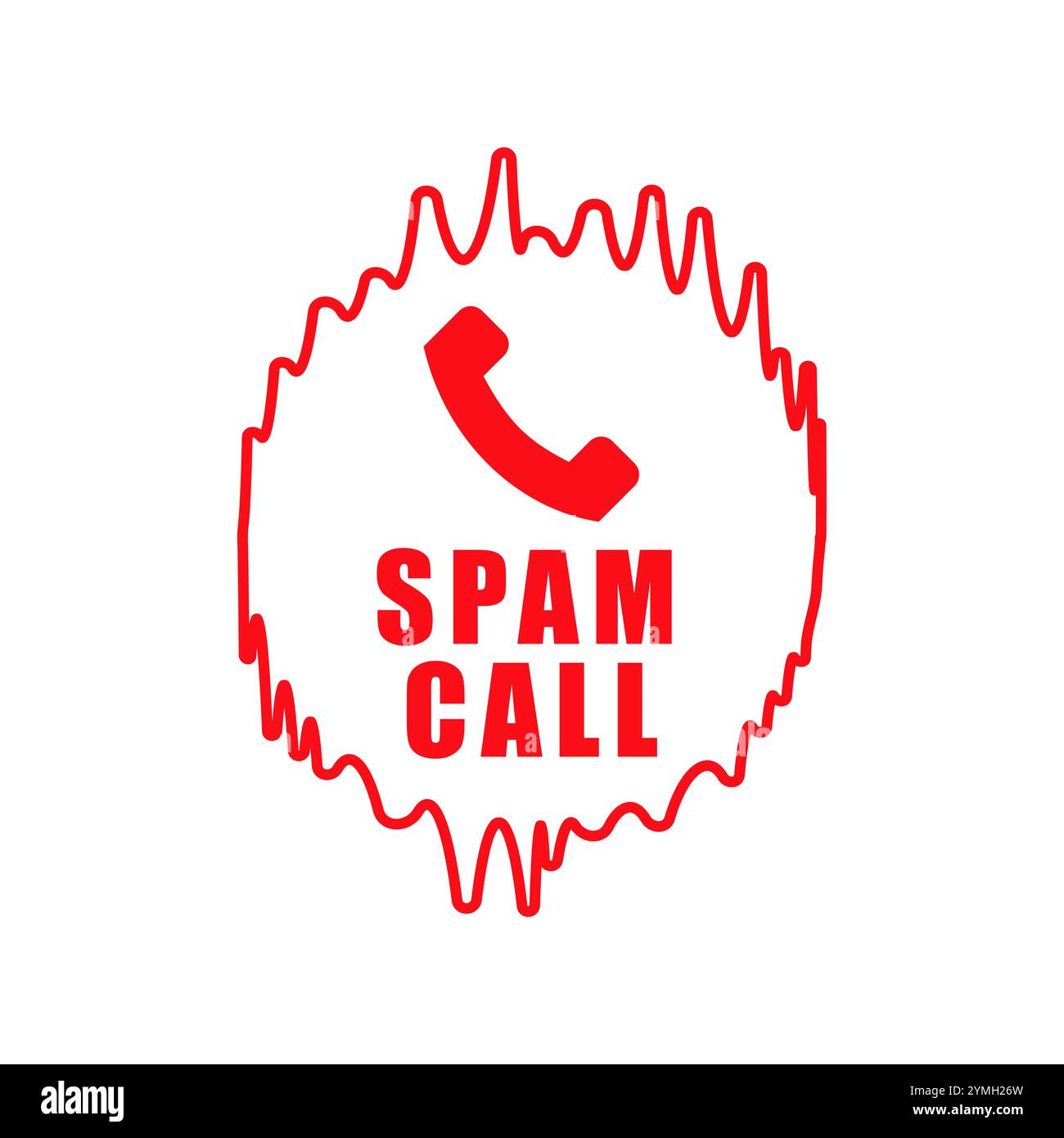 unwanted spam call fraud sign on white background vector Stock Vector ...
