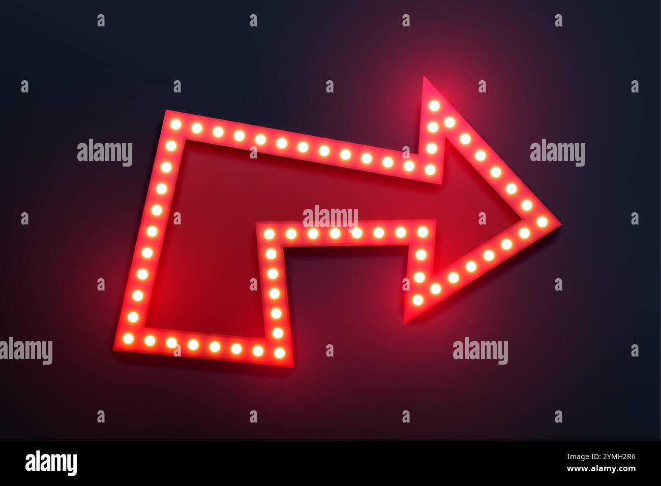 retro style empty arrow cinema billboard frame design vector Stock ...