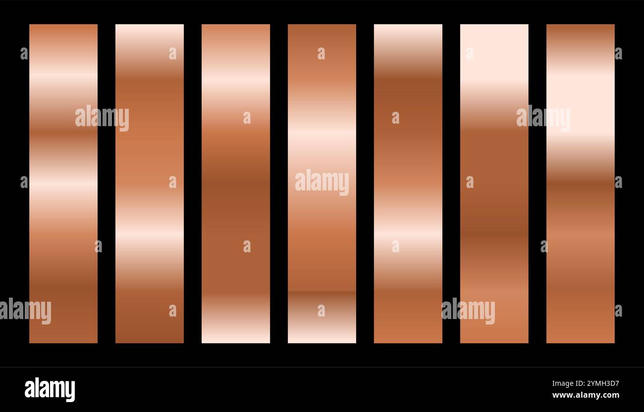 collection of smooth rose gold gradient palette for web app kit vector ...