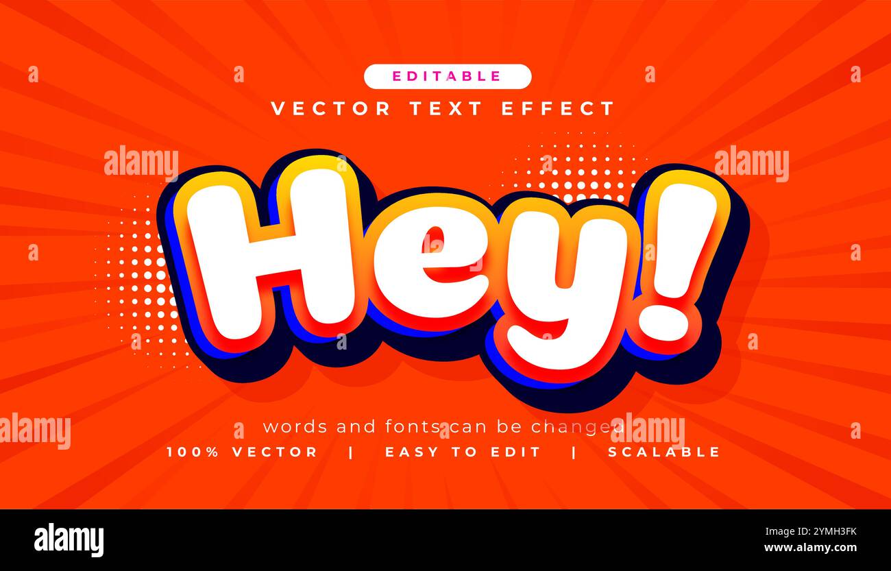 hey text effect style editable mockup vector Stock Vector Image & Art ...