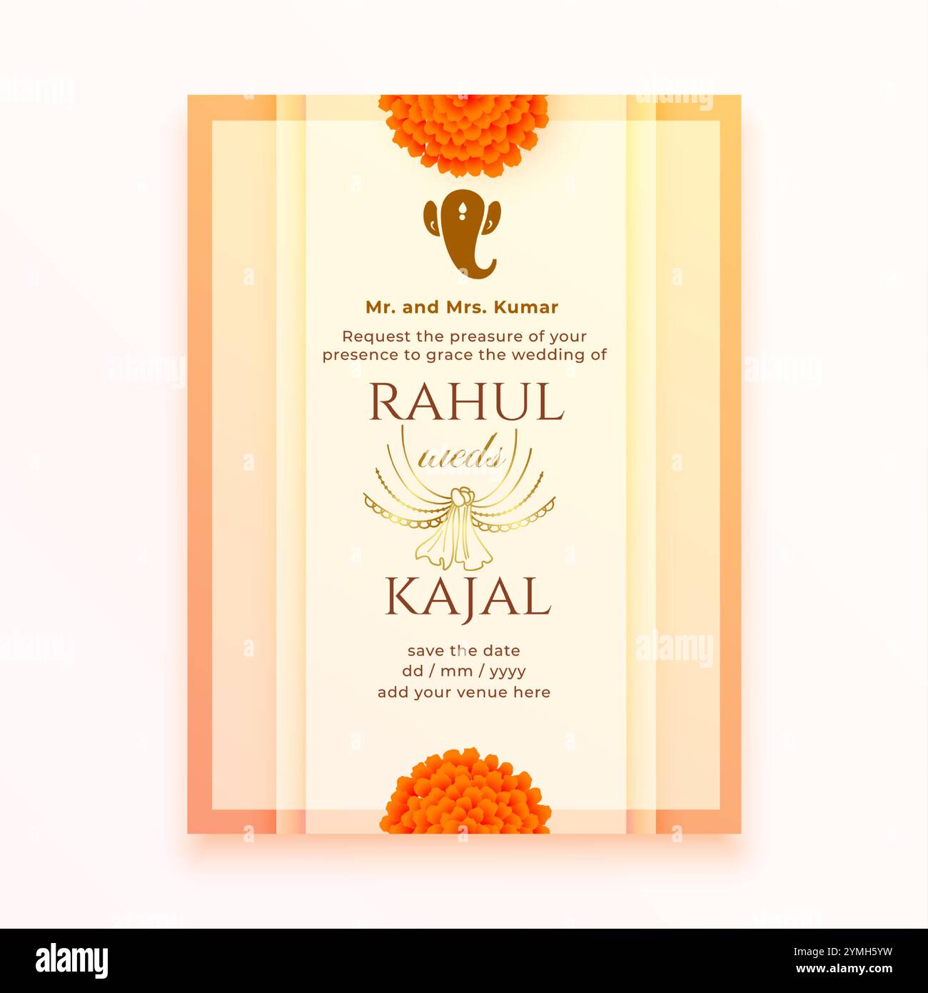 elegant indian wedding or reception card template for your special day ...