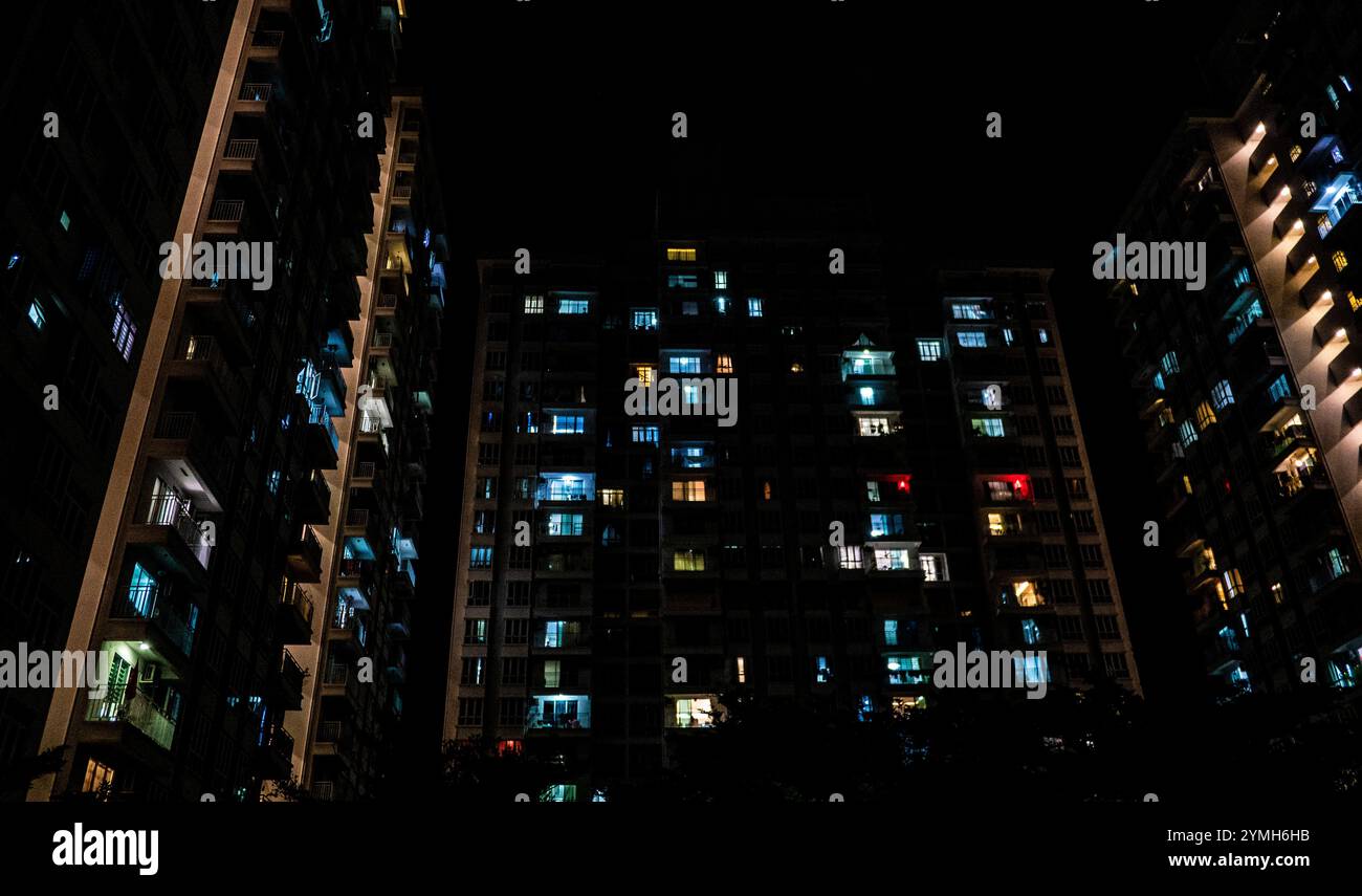 Night time penang city malaysia lights Stock Photo - Alamy