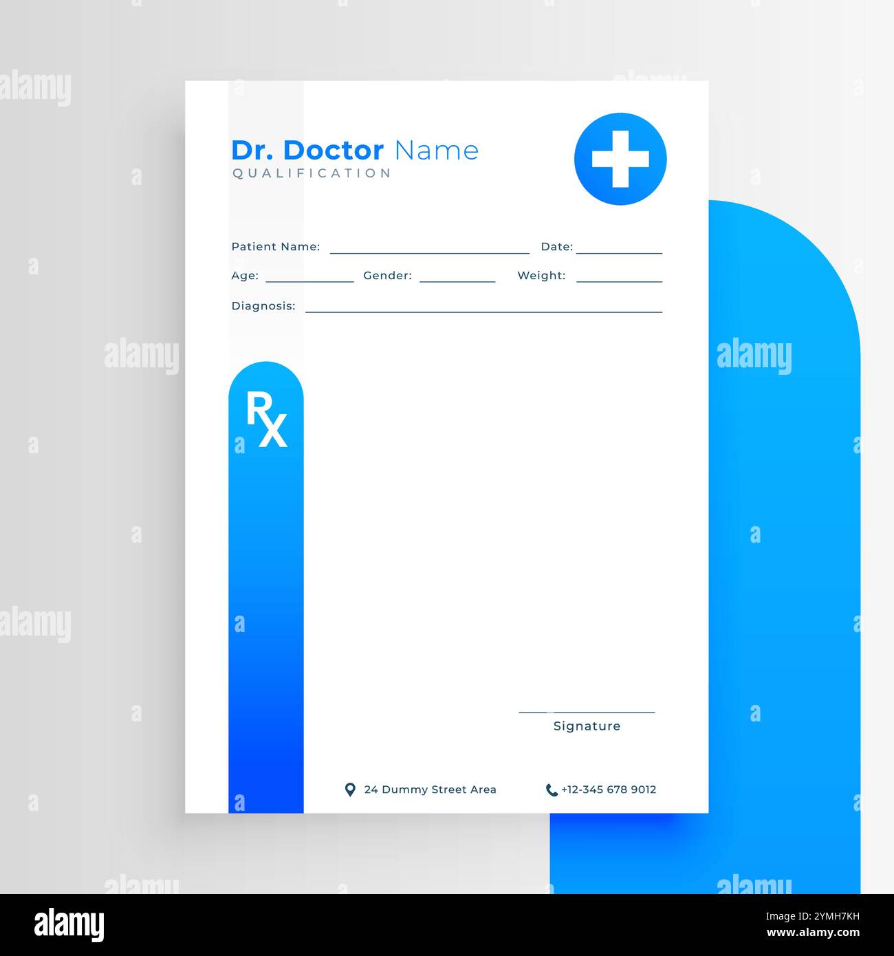 professional rx doctor prescription notepad flyer design vector Stock ...