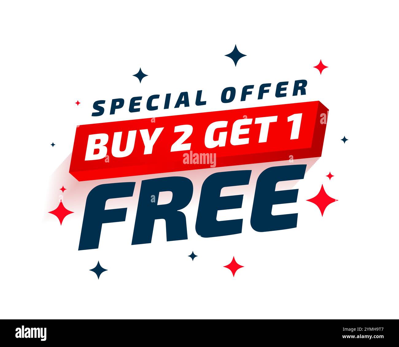 3d style buy two get one free festive sale background design vector ...