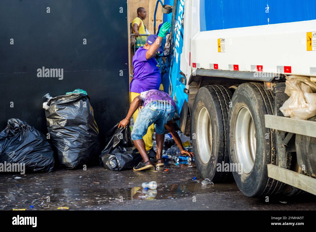 Salvador, Bahia, Brazil - February 23, 2020: Trash can with trash ...