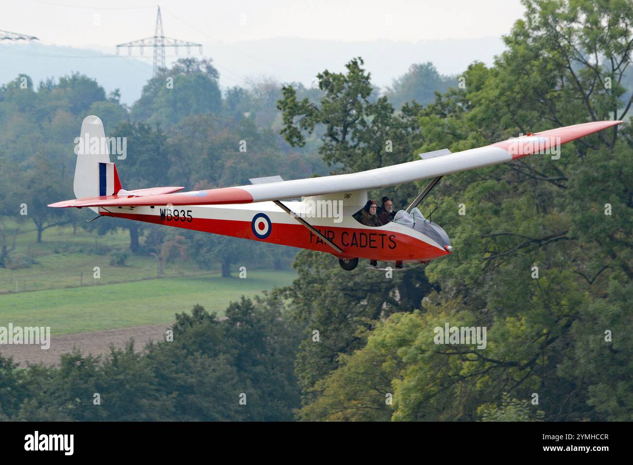 A vintage Slingsby T.21 Sedbergh glider in British military colours ...