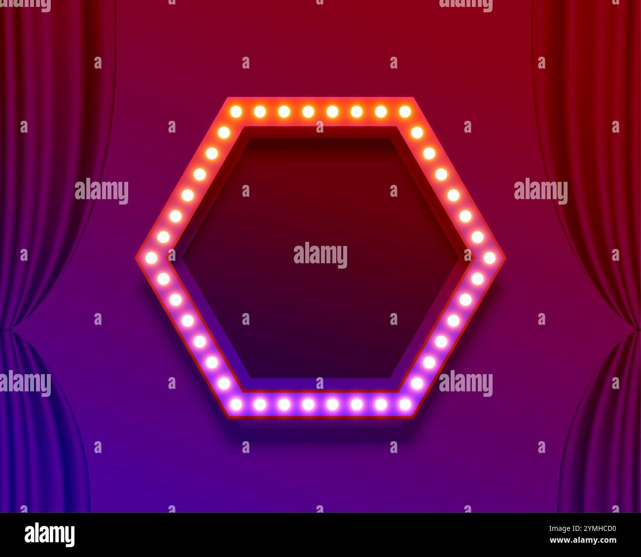 empty circus stage light box frame in vintage style vector Stock Vector ...