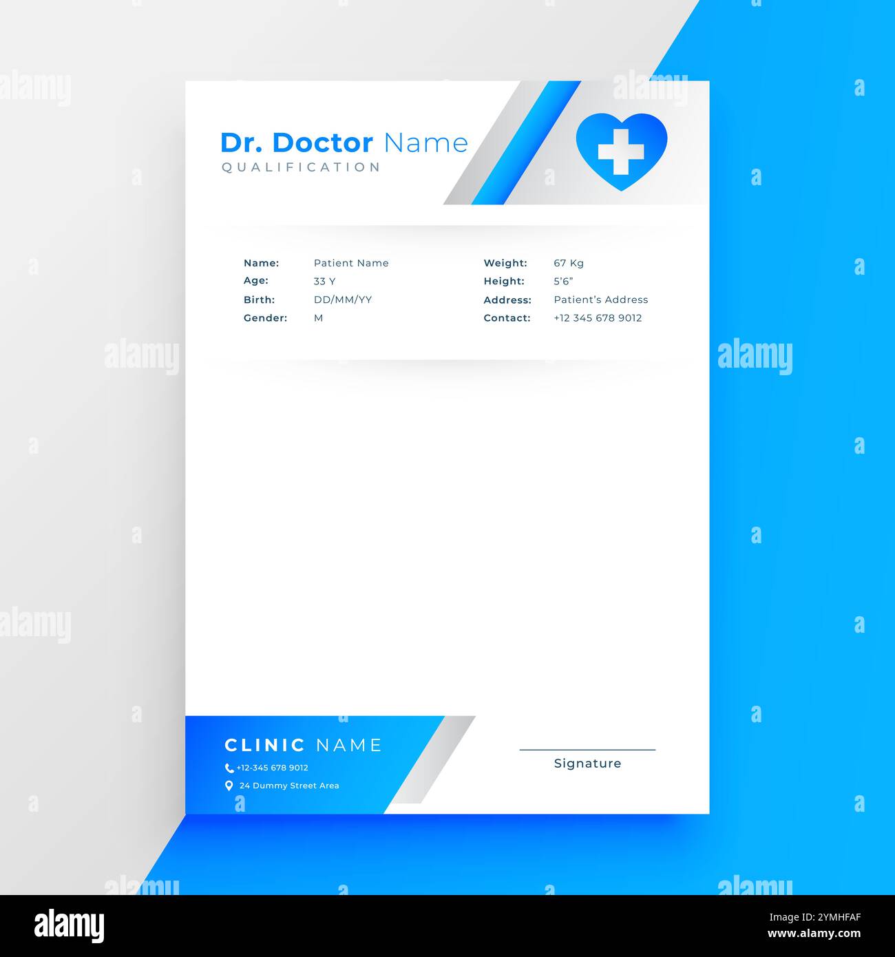 empty Rx doctor prescription letter pad template design vector Stock ...