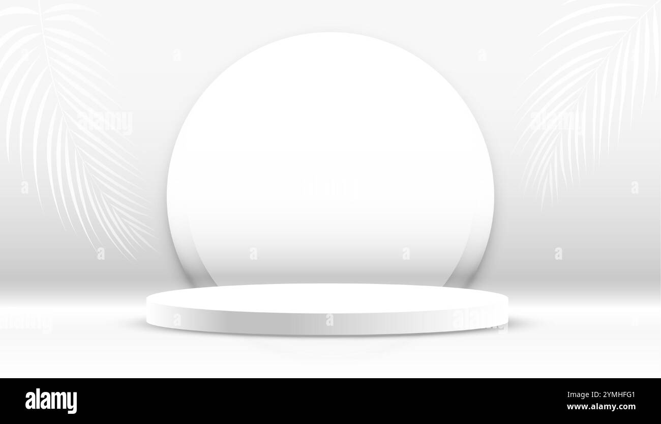 realistic empty pedestal stage backdrop for award or studio showcase ...