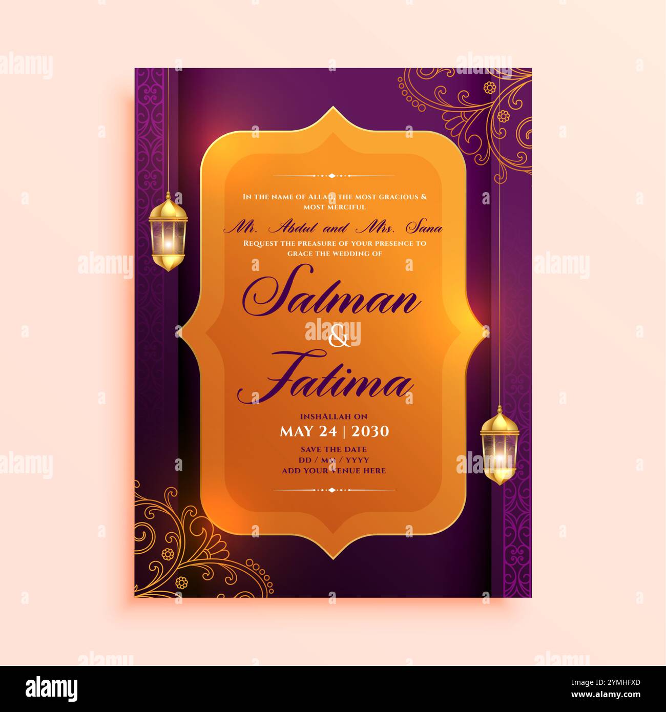 Vector Muslim Invitation Card Muslim Wedding Cards Vectors Download
