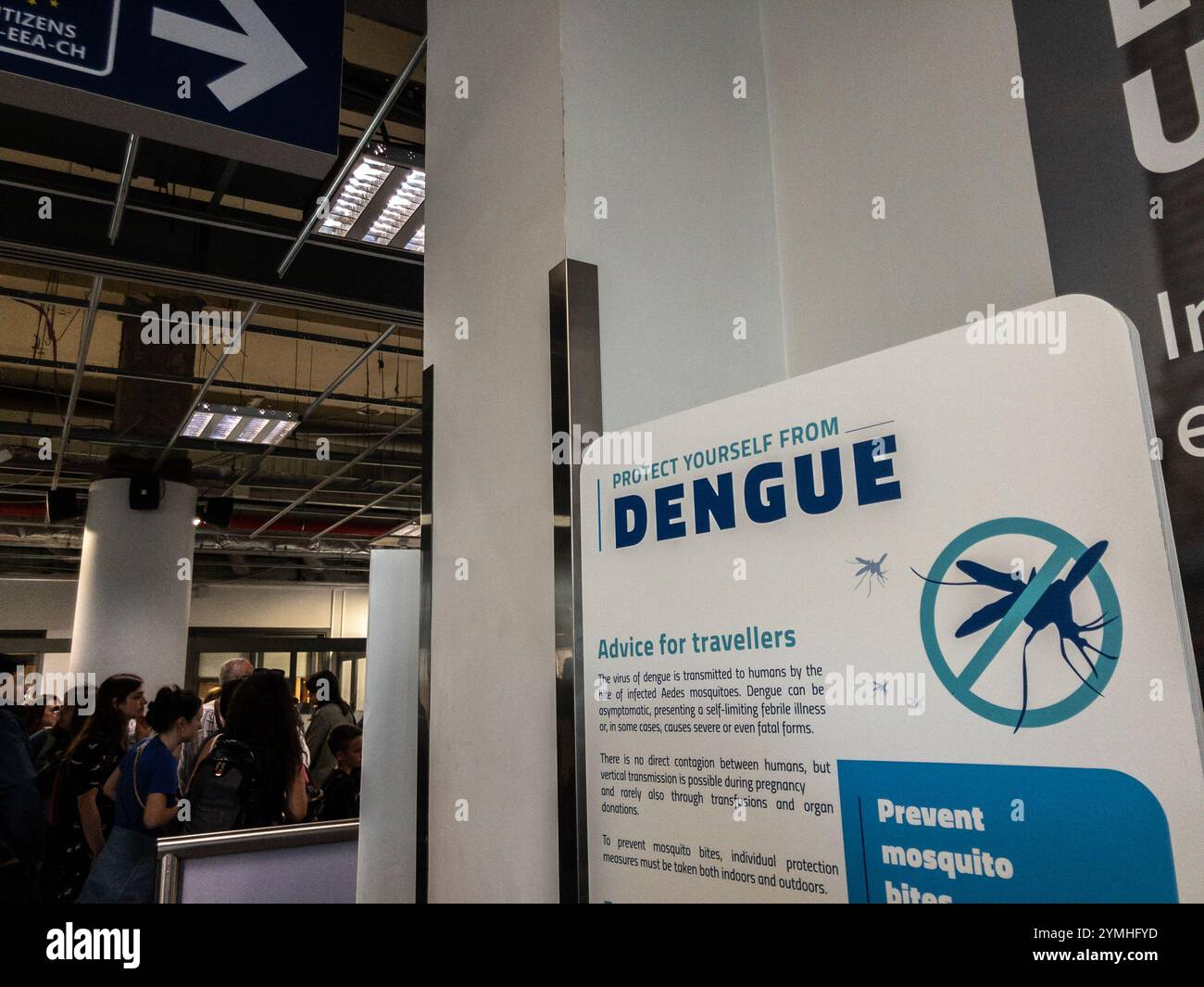 ROME, ITALY - JUNE 15, 2024: sign at Rome's airport warns travellers ...