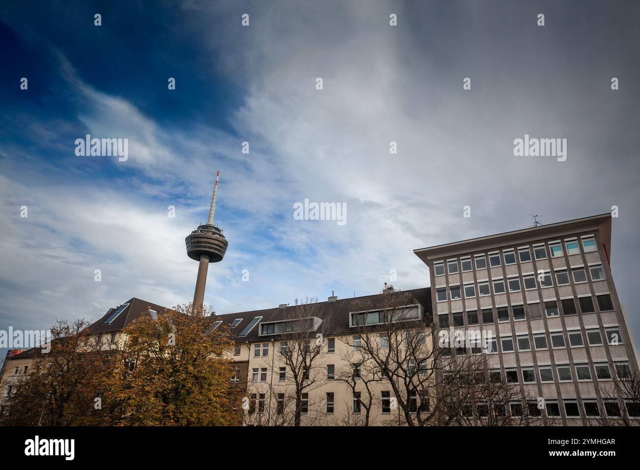 Colonius telecommunications tower in Cologne, Germany from Ehrenfeld ...