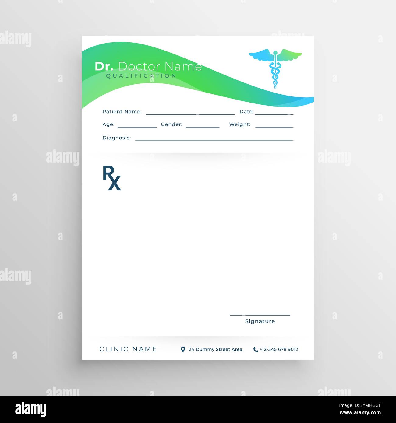 rx doctor prescription notepad template for business marketing vector ...